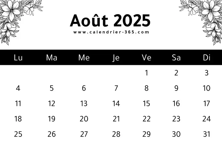 Calendrier Excel 2025 Gratuit à télécharger | [Exemple Xlsx]
